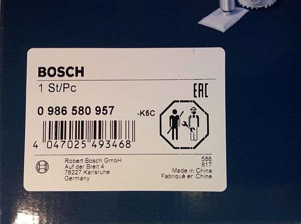 Насос топливный: Bosch 0986580957 (в сборе) для Рено Логан, Сандеро ...